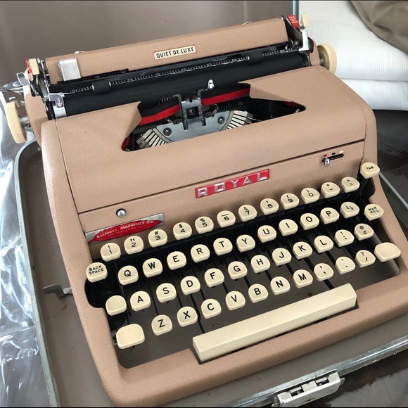 Vintage | Other | 95s Pastel Beige Pink Royal Portable Typewriter Quiet ...